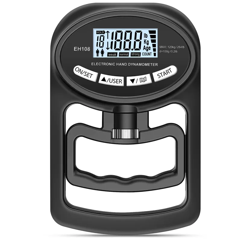 Grip Hand Strengthener Digital Hand Dynamometer, 265 Lbs Capacity ...