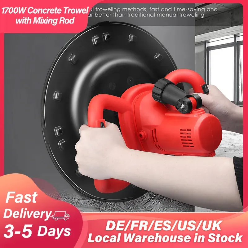 1700W Electric Concrete Trowel - Cement Mortar Mixer, Wall Smoothing ...