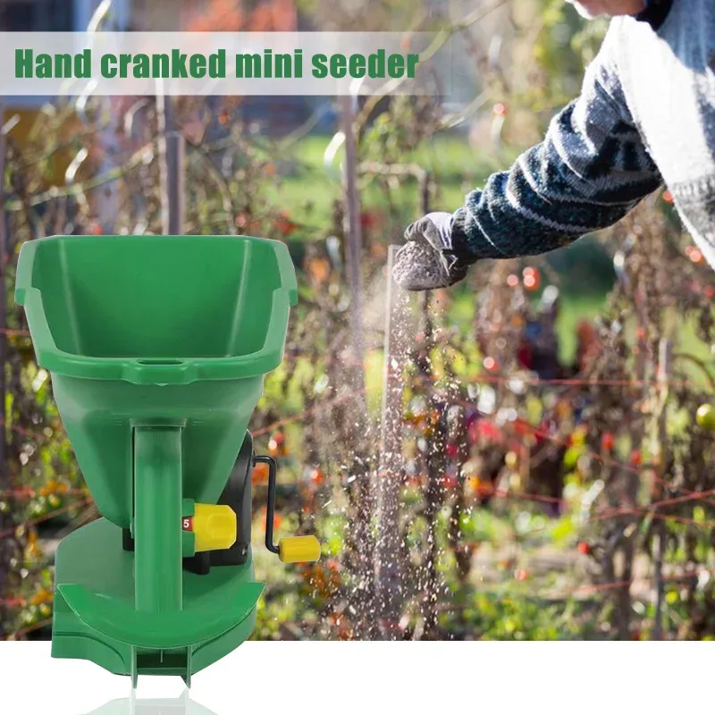 Handheld fertiliser seed spreader - 1.5L Capacity, 5 Gear Energy Saving, Portable Disseminator ...
