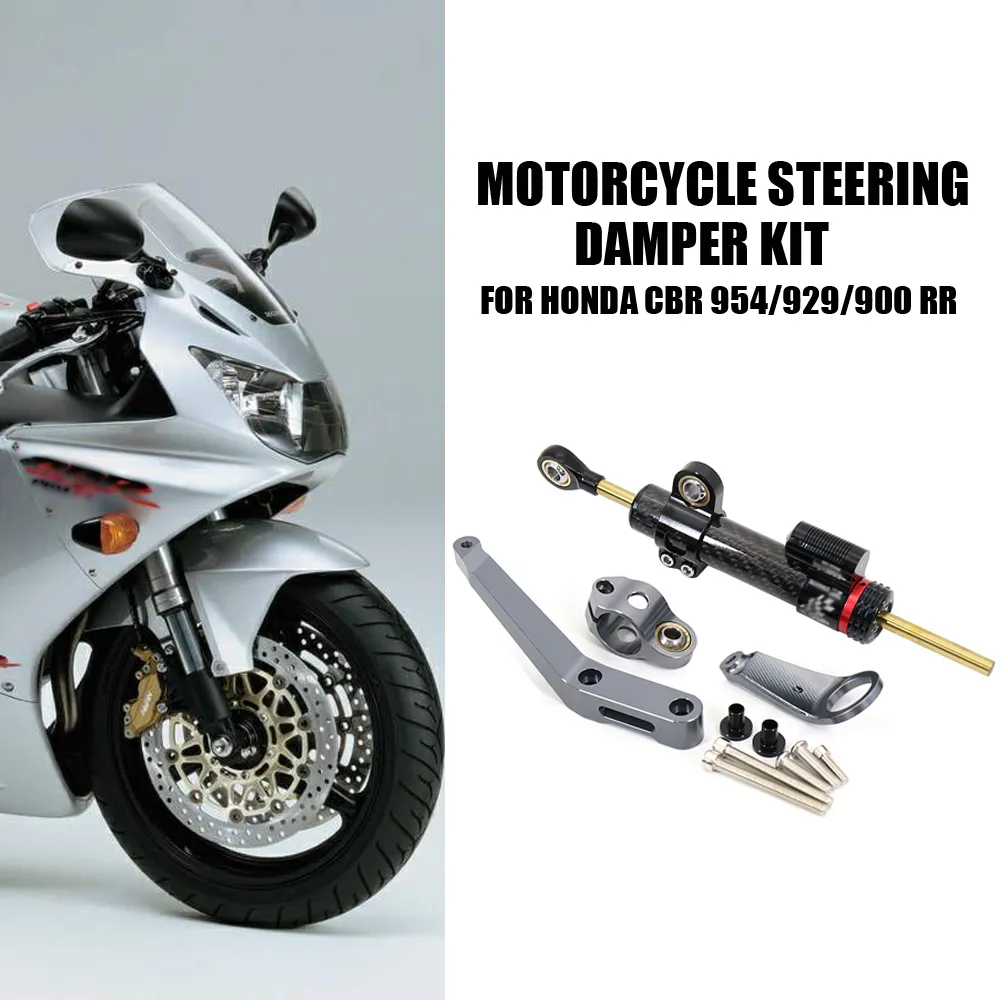Motorcycle Handlebar Mount & Steering Stabilizer Damper Kit For Honda ...