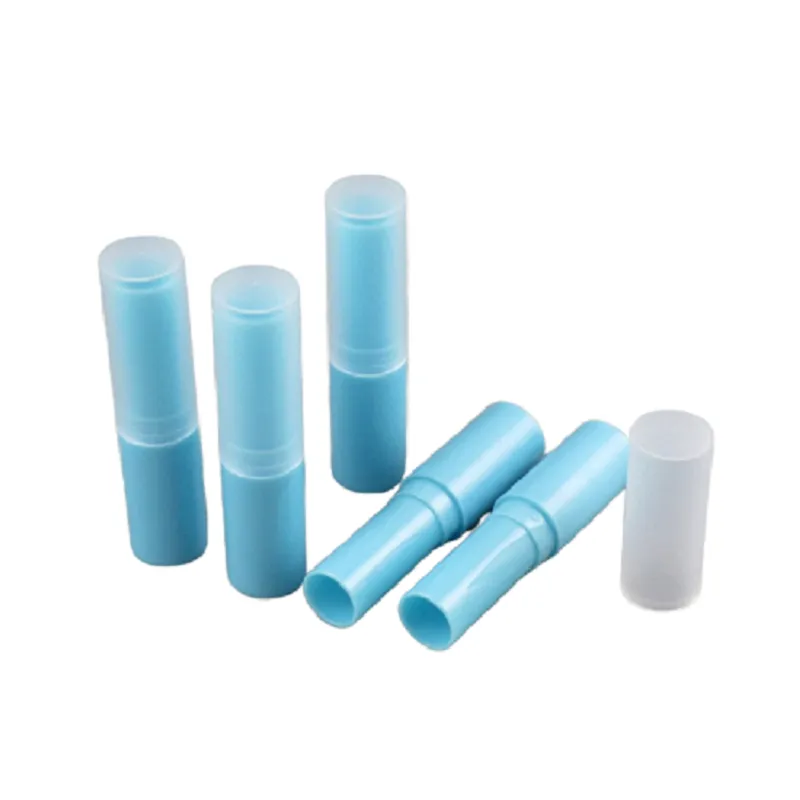 Empty Lip Balm Containers Round Blue 4g Refillable Glass Tubes with ...