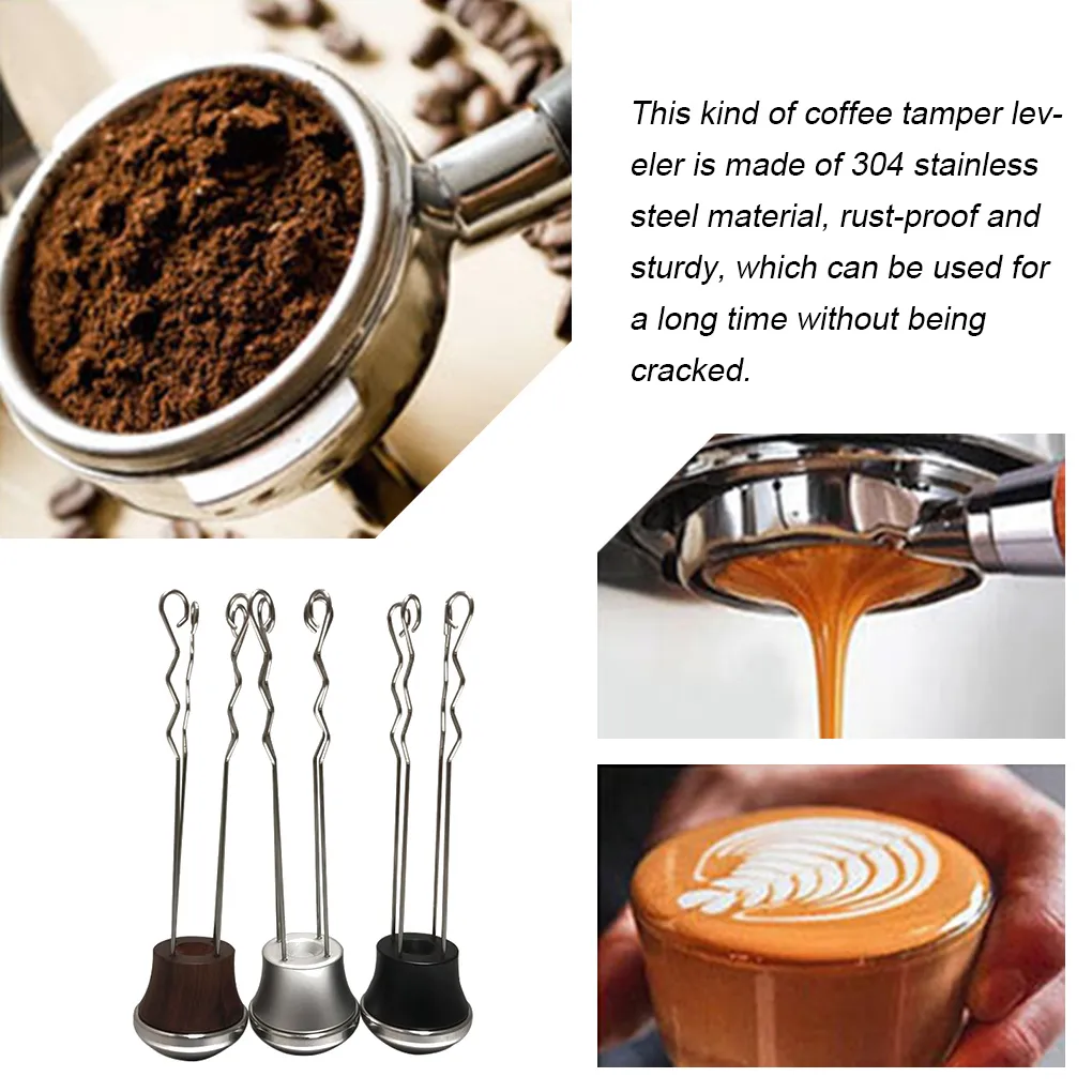 Coffee Tamper 58mm Stainless Steel Base with 51mm Solid Wood Handle ...