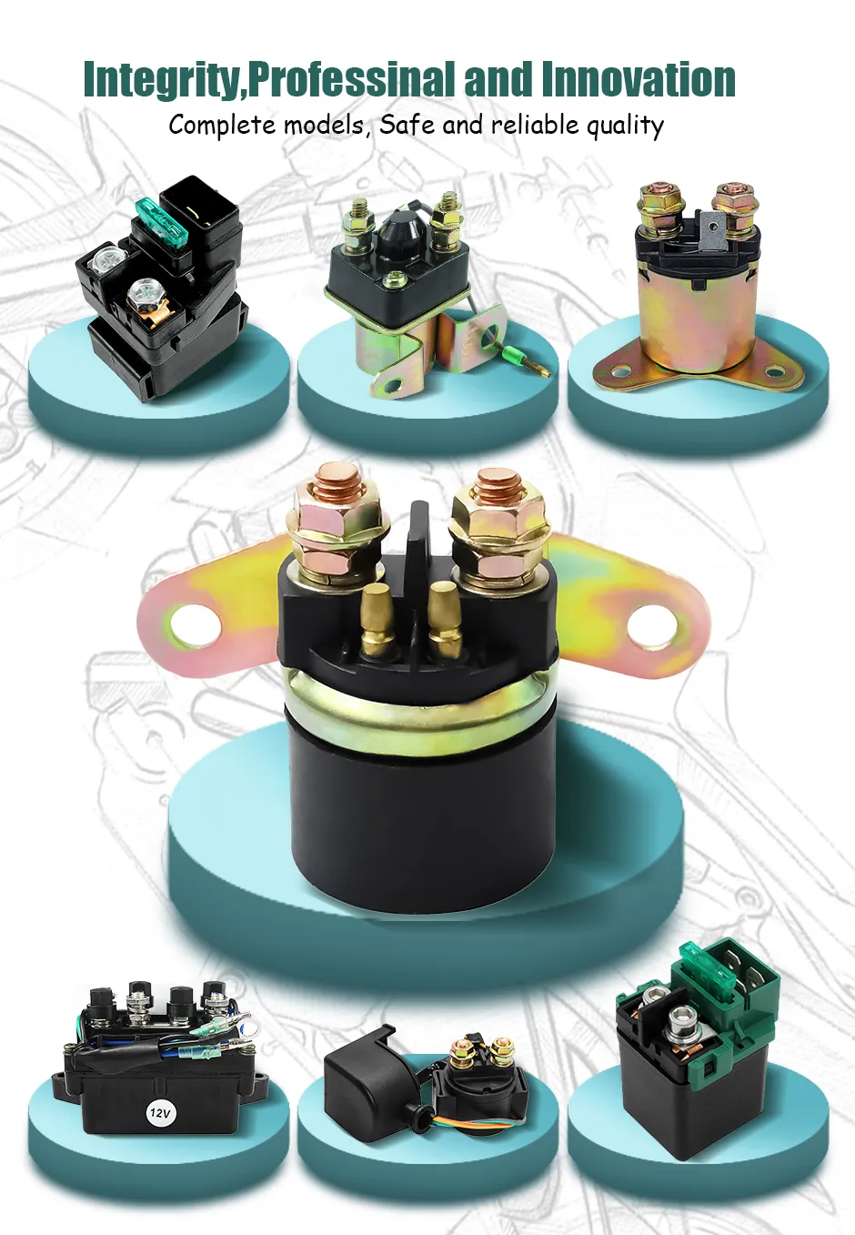 2-PackMotorcycle Starter Solenoids for Suzuki GSX600F/GSX750F/GSX1100 ...