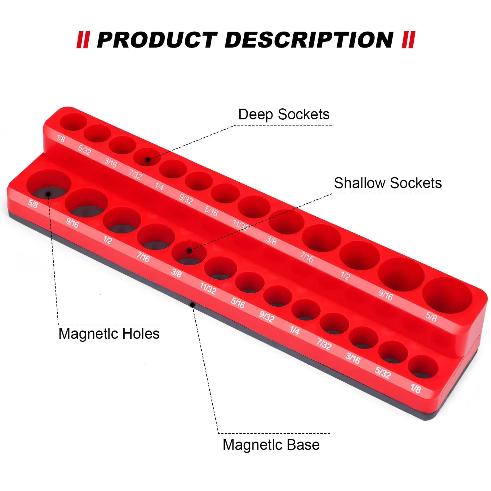 DHgate.com:6-Piece Magnetic Socket Organizer Set with 1/4", 3/8", 1/2 ...