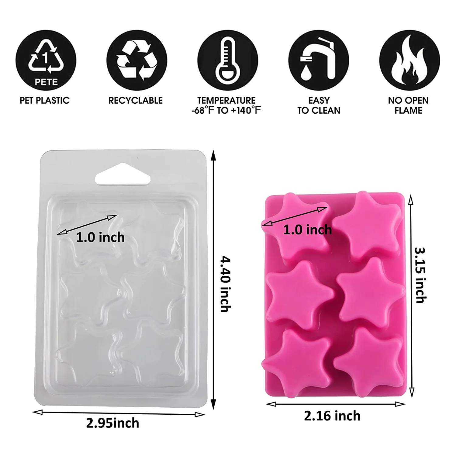 Clear Plastic Wax Melt bread mold - 60 Pack, 6 Cavity, Ideal for Tarts ...