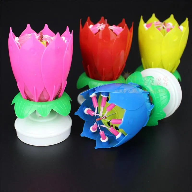DHgate.com:♫ Musical Lotus Candle | Rotating Cake Topper | Birthday ...