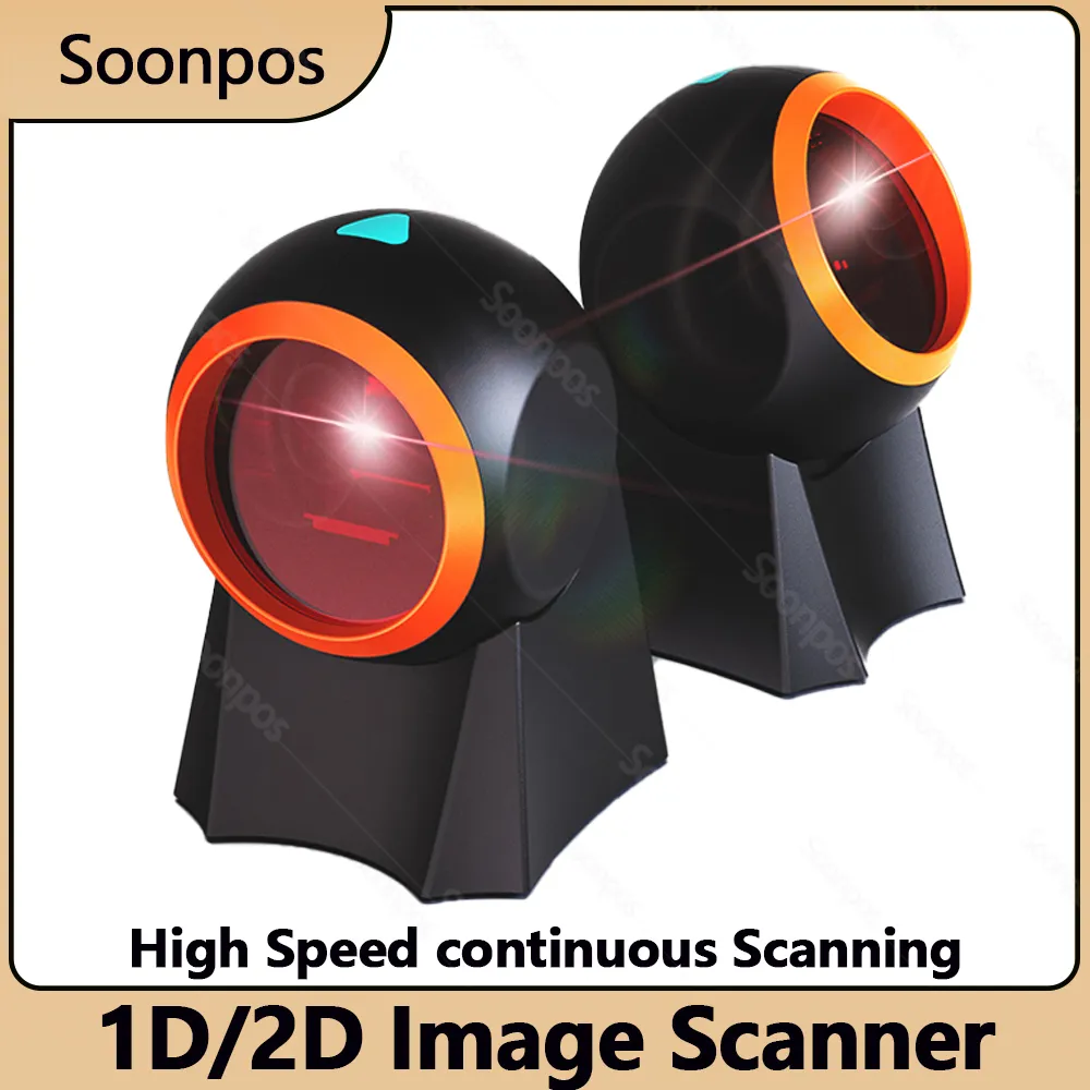Soonpos High-Precision 1D 2D QR Desktop Barcode Scanner for ...