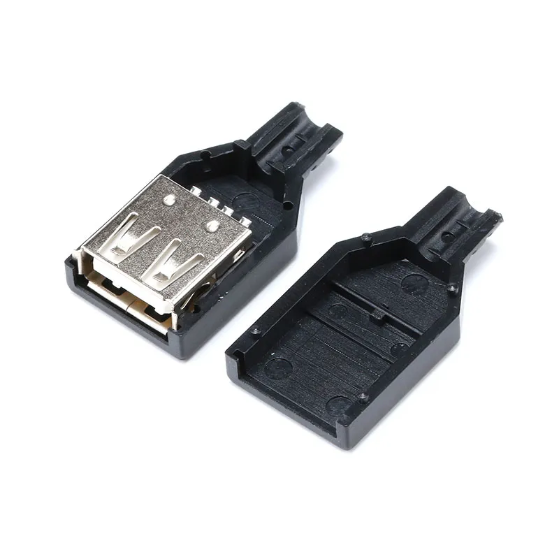 DHgate.com:4-Pin Type A Female USB Connector 2-Pack, Black Plastic ...