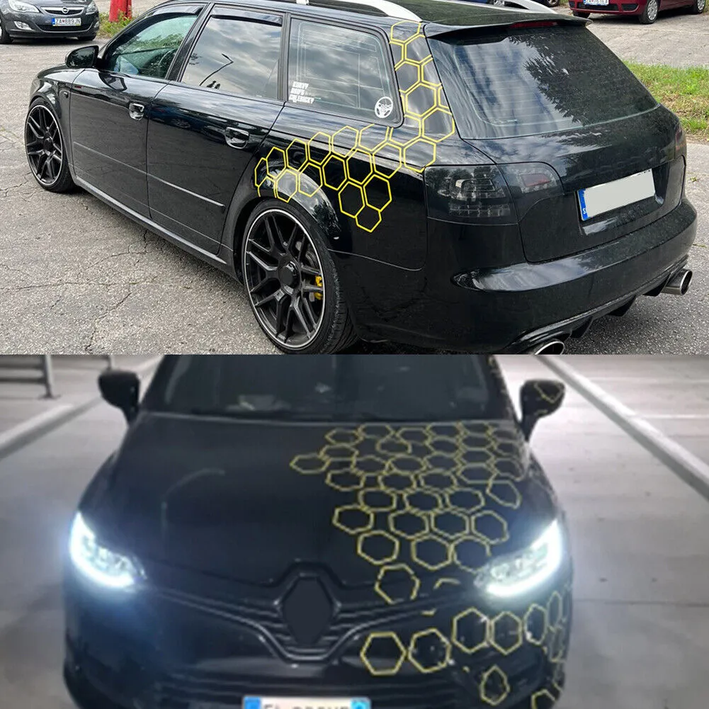 Car Creative Honeycomb Open Style Vinyl Sticker for Side Panel ...