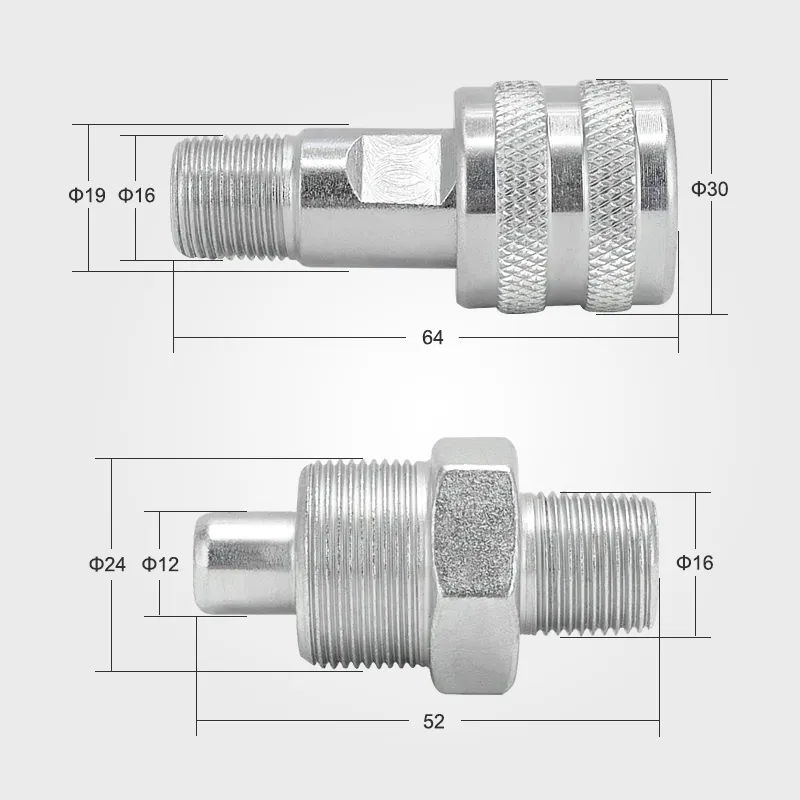 Hydraulic Quick Coupler 3/8 in NPT Connector for Hydraulic Hose Tools ...