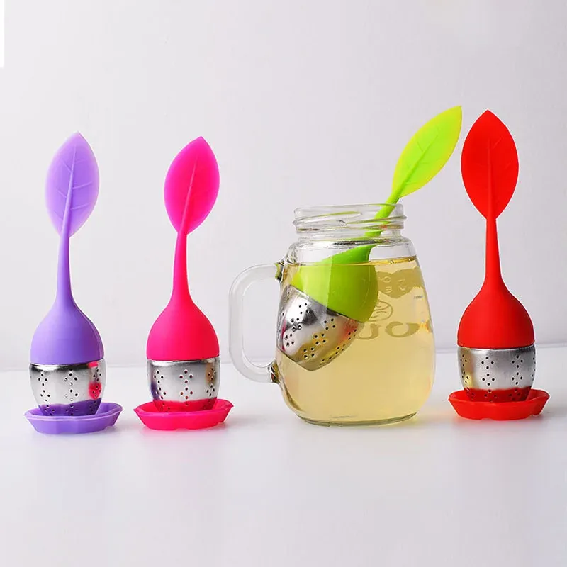 Reusable Silicone Tea Infuser with Drip Tray - Premium Tea Filter and ...