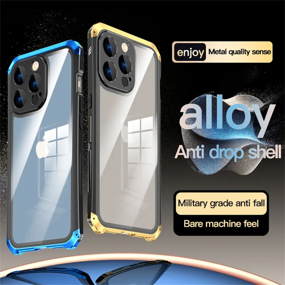 DHgate.com:Transparent Tempered Glass iPhone Case | Shockproof Metal ...