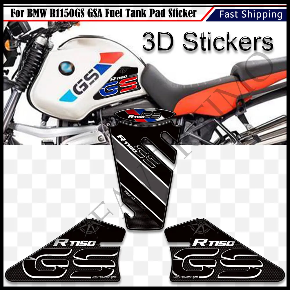 Motorcycle Tank Knee Pad Grips Decals for BMW R1150GS Gas Fuel Tank ...