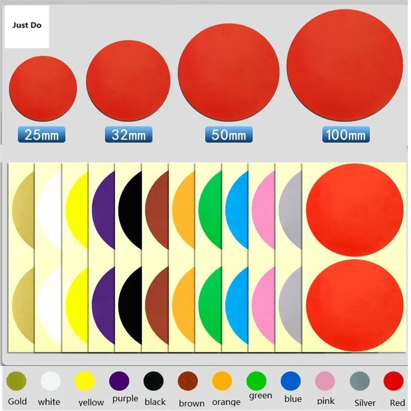 Colorful 5cm/10cm DIY Circle Stickers - 50mm/100mm Large Round Sealing ...