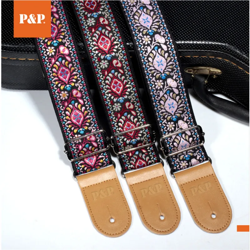 Electric Bass Guitar Straps - P&P Jacquard Guitar Strap With Ethnic ...