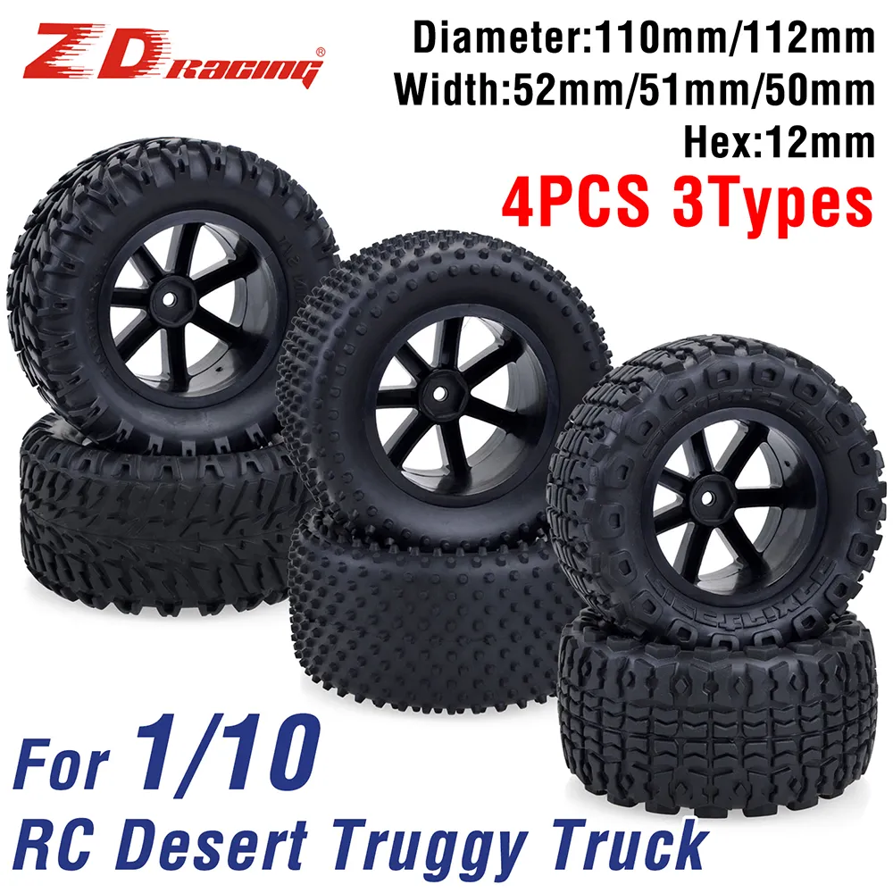 1/10 Scale RC Wheel ZD Racing Desert Wheels & Tires 12mm Hex for ...