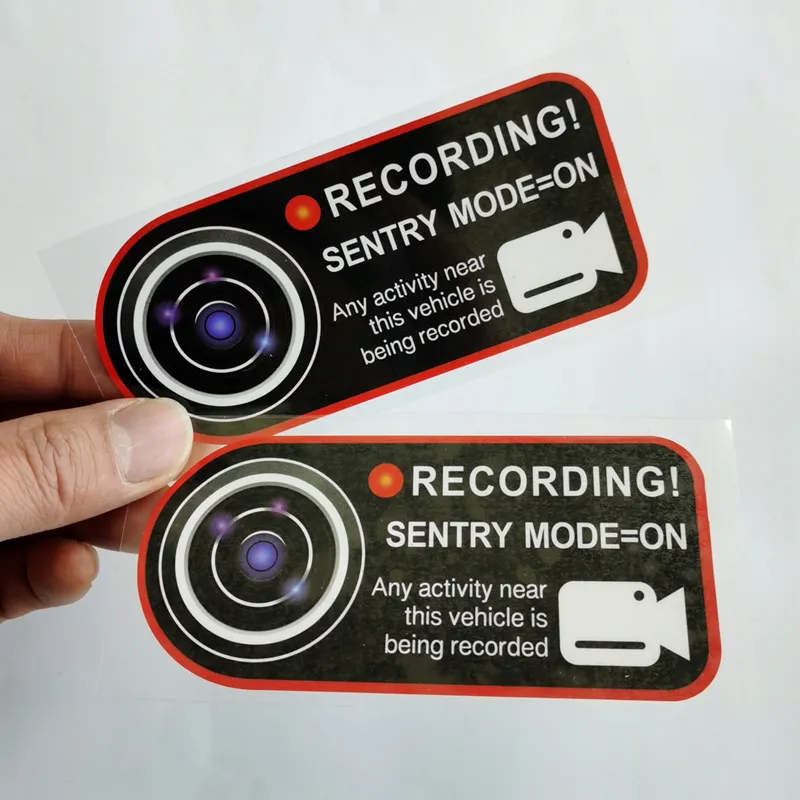 Tesla Model 3/Y/S/X Sentry Mode Warning Stickers Electrostatic, Static ...
