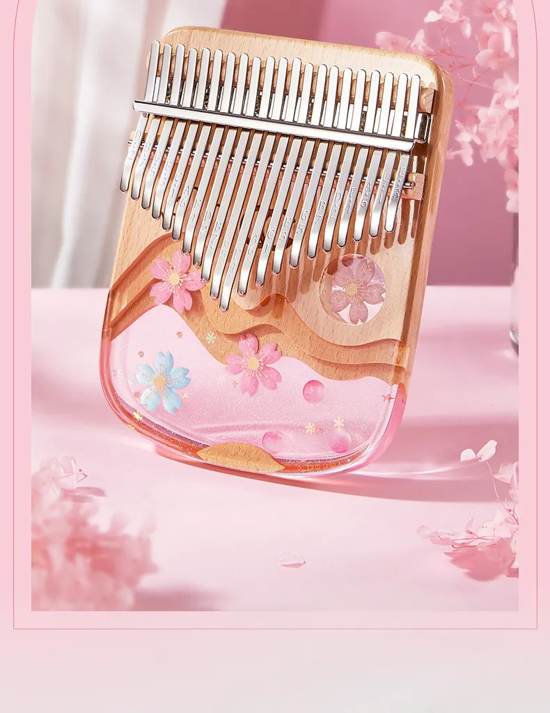 DHgate.com:Resin Kalimba 21/17 Keys Thumb Piano, Mahogany Wood Kalimbas ...