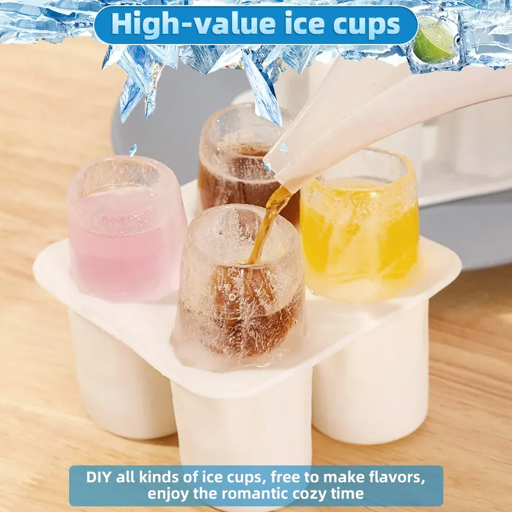 4-Grid Ice Cup Tray Mold: Makes Shot Glasses, Novelty Gifts, Summer ...