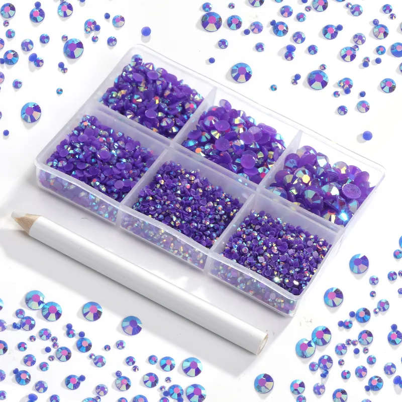 Acrylic Flatback Resin Rhinestones 6 Mixed Sizes 2-6mm with Tweezers ...