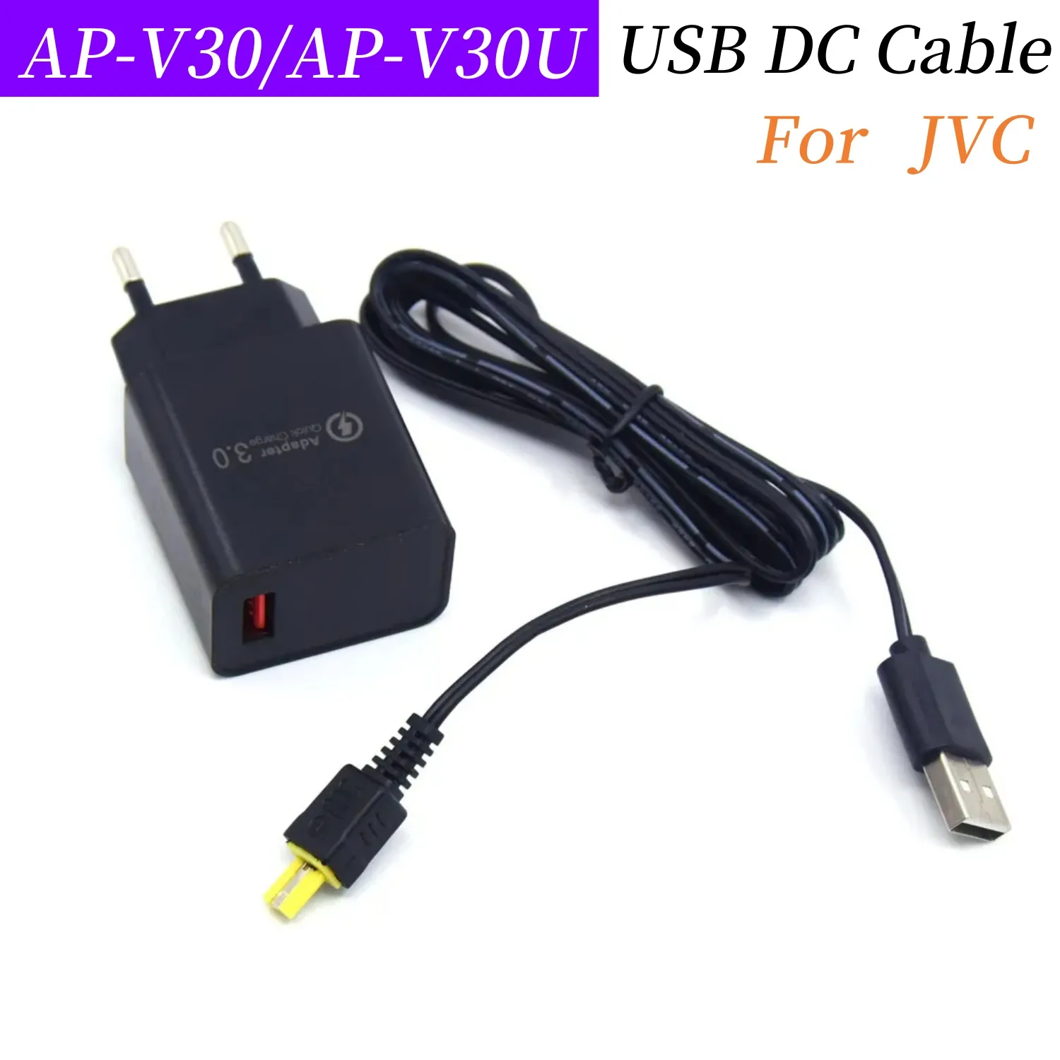 USB cable tv and QC3.0 Adapter Charger for JVC Everio DV Camera ...