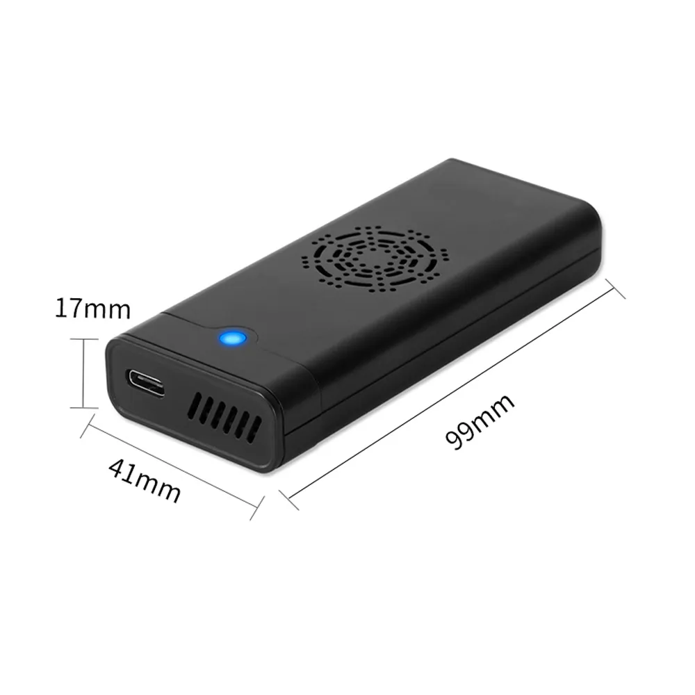 10Gbps M.2 NVME SSD Case with Built-in Cooling Fan Type-C NVME SATA SSD ...