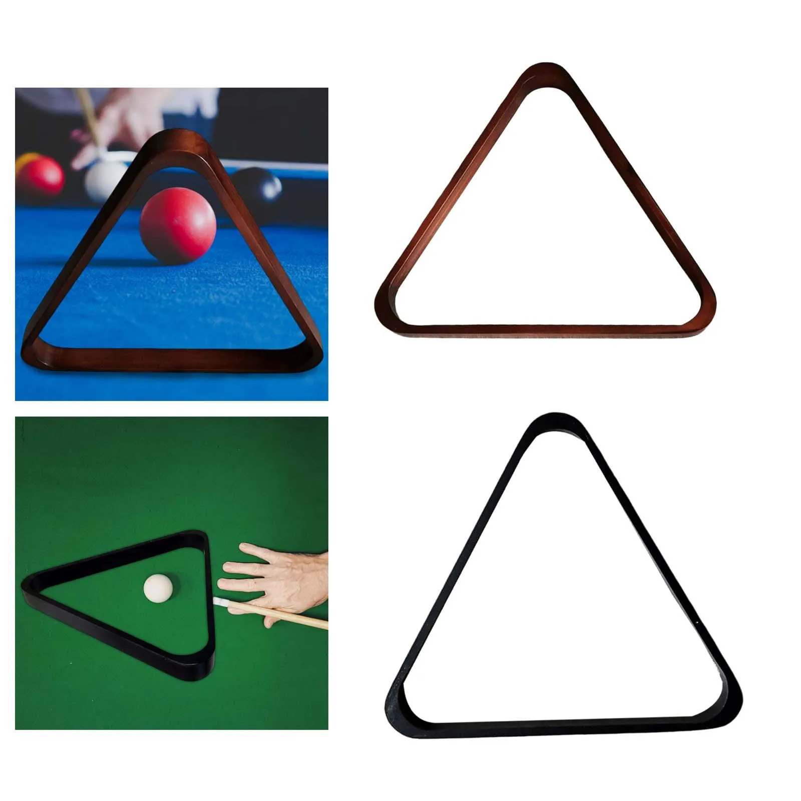 Diamond Rack Billiard Set: 8-Ball Snooker Triangle Rack with Wooden ...