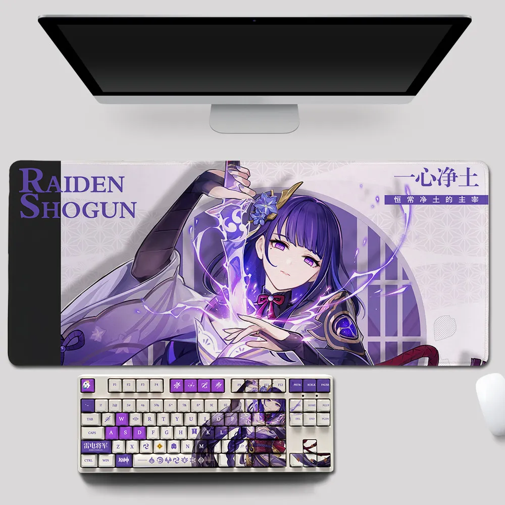 Genshin Impact RAIDEN SHOGUN PBT Material custom keycaps Set - 108 Keys for Mechanical Keyboard ...