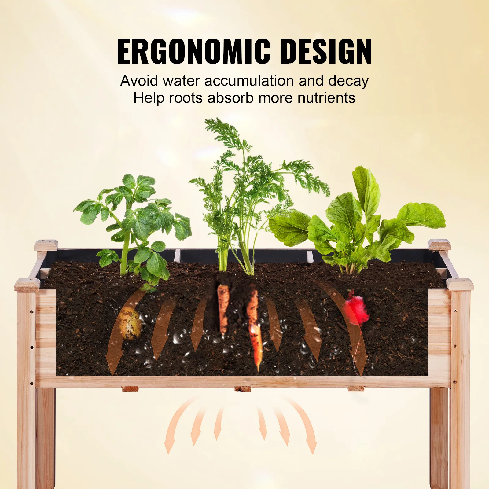 VEVOR Wooden Raised Garden Bed Planter Box Elevated... From Ddmyearth ...