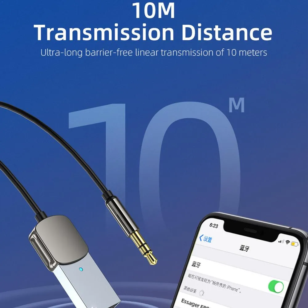 DHgate.com:0 Bluetooth Car Audio AUX Adapter with Mic, 3.5mm Jack to ...