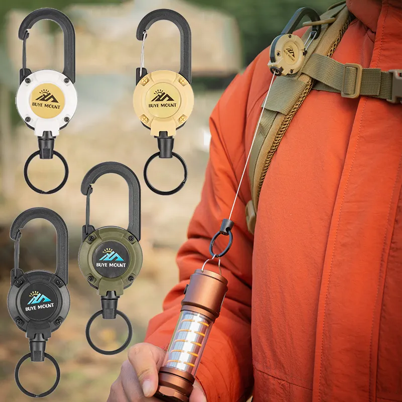 Heavy Duty Retractable ID Badge Reel with Carabiner, Steel Wire Rope ...
