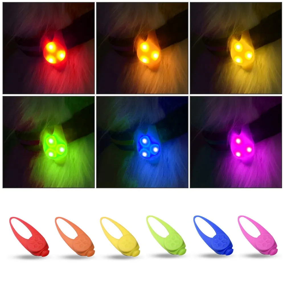 Dog Collars with LED Lights: Silicone Rubber Pendant Safety Flashing ...