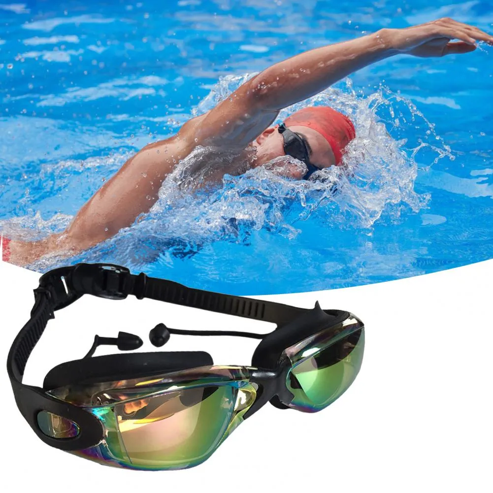 Unisex Plating Impact-Resistant Swimming Goggles with UV Protection and ...