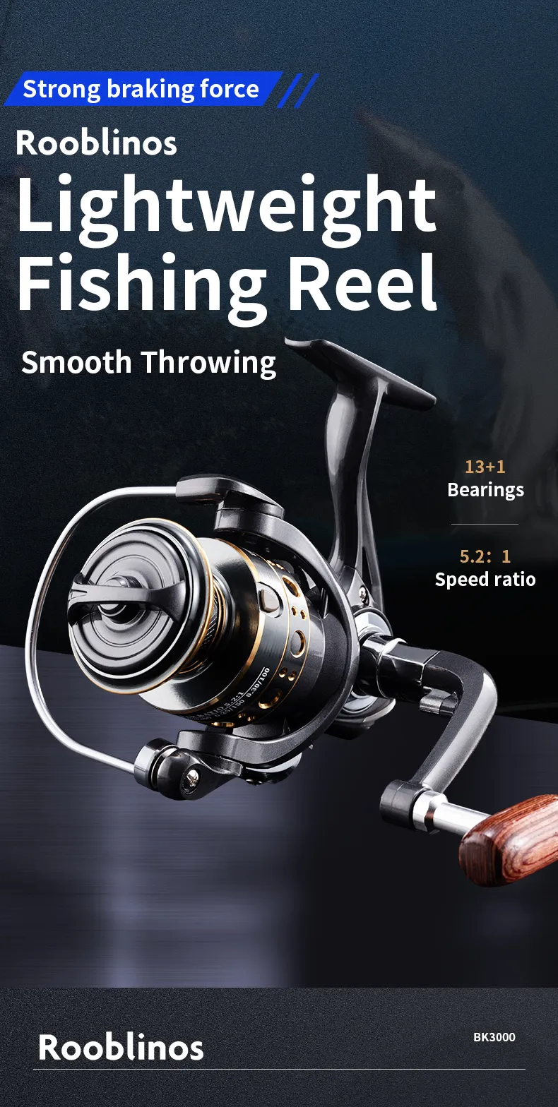 Rooblinos BK Spinning Fishing Reel Metal Spool Left/Right ...