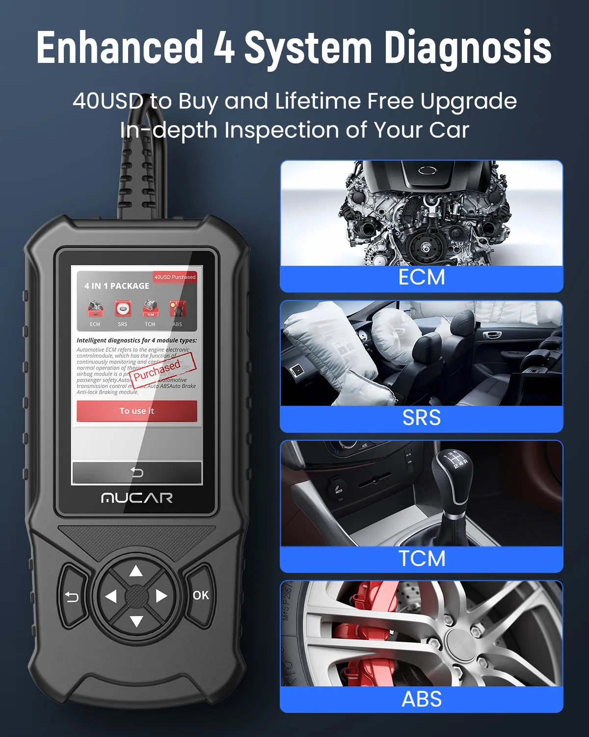 MUCAR CDE900 OBD2 Scanner: Advanced Auto Diagnostic Tool for ECM ABS ...