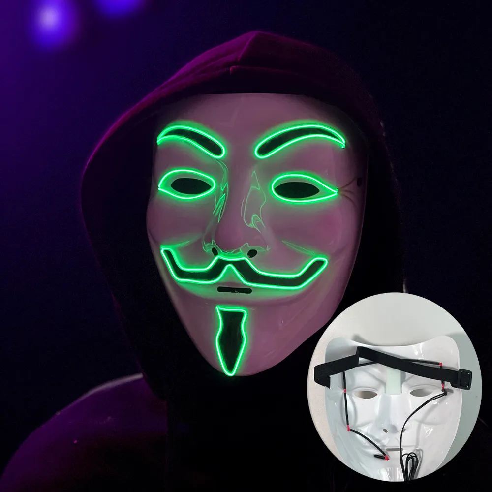 DHgate.com:Glowing LED Hacker Mask - Light Up V for Vendetta Mask ...