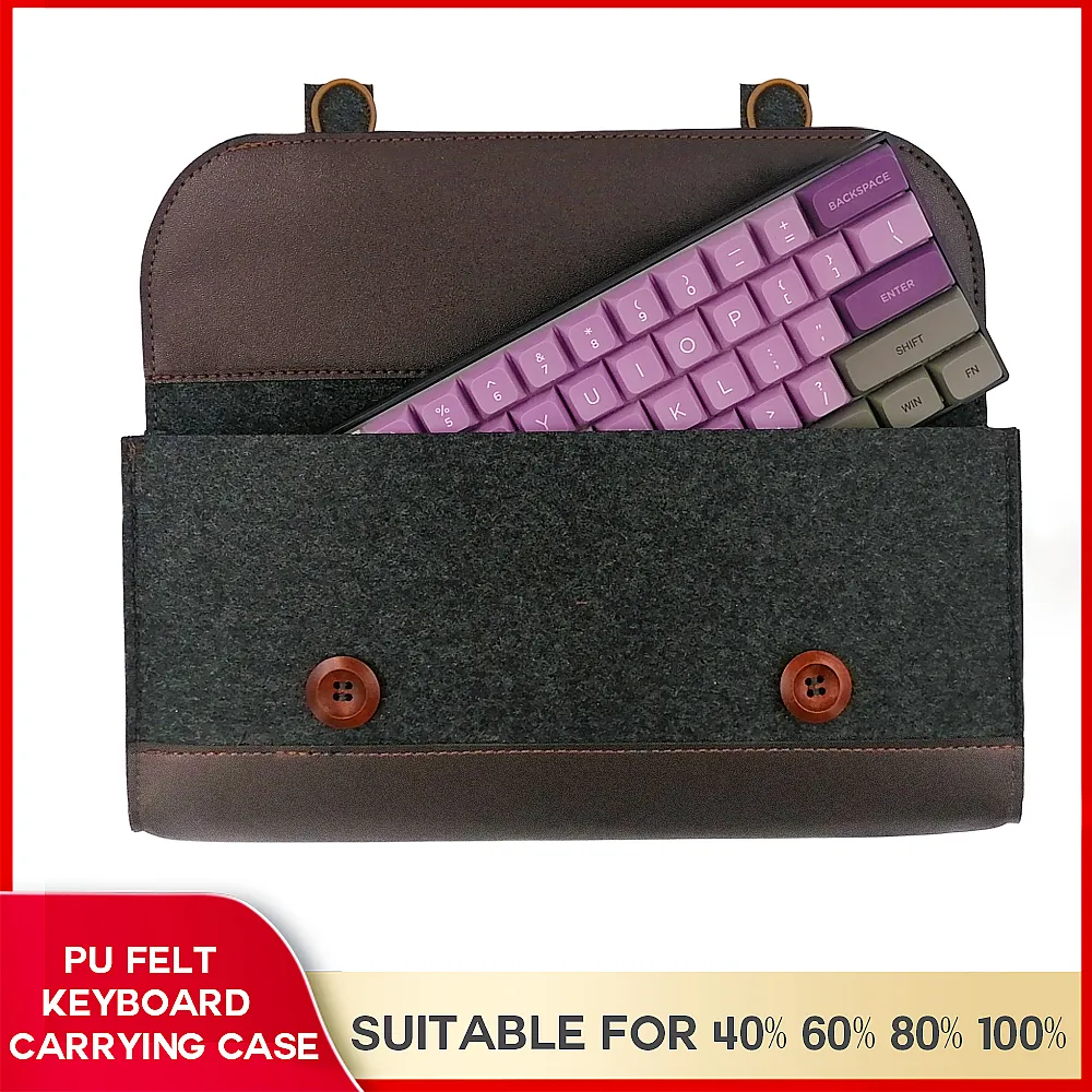Mechanical keyboard bag case PU felt for 60% 65% 80% 100% keyboards ...
