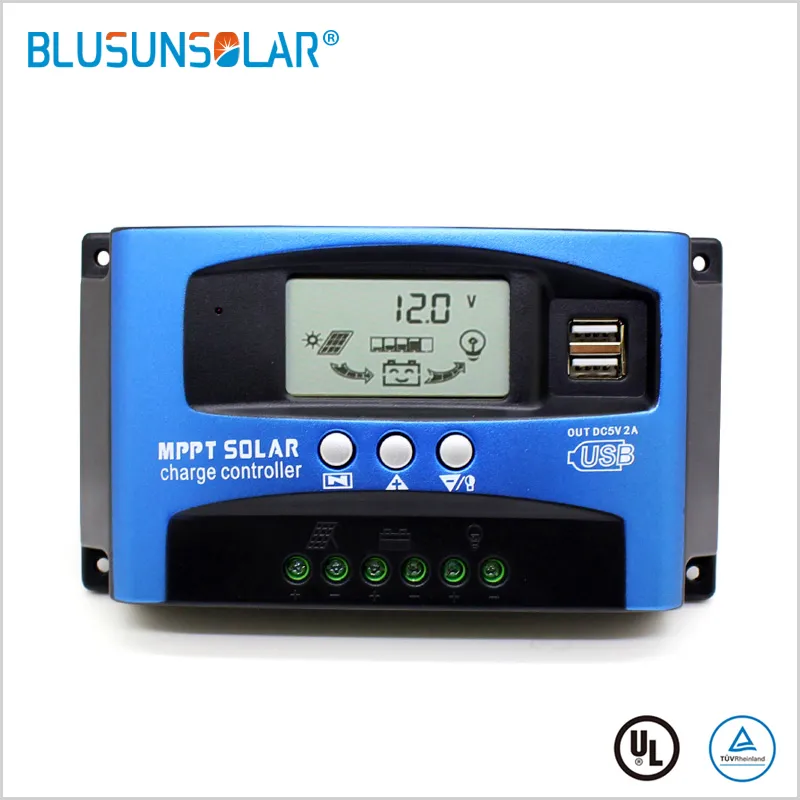 DHgate.com:MPPT Solar Charge Controller 12V/24V Auto Adapt - Dual USB LCD Display & Auto Solar ...