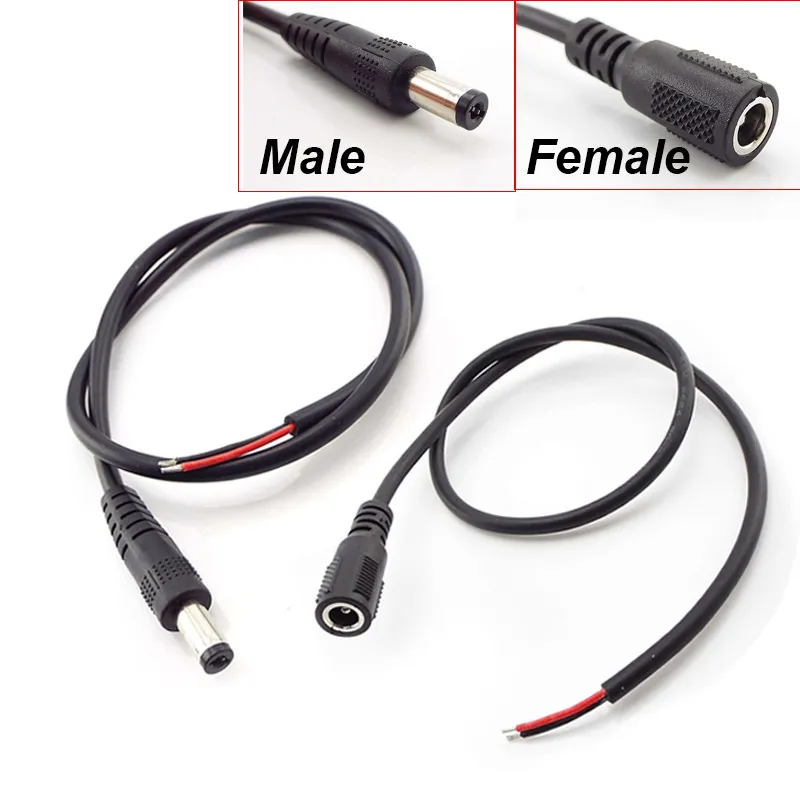 DIY 20AWG DC Power Pigtail cable tv for CCTV Camera Moniter and Solar ...