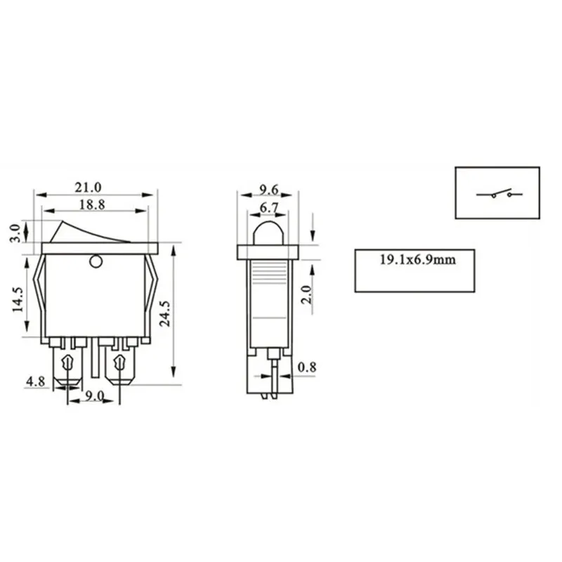 DHgate.com:5/10Pcs Mini Rocker Switch, ON-OFF Flat Toggle Switch, AC ...