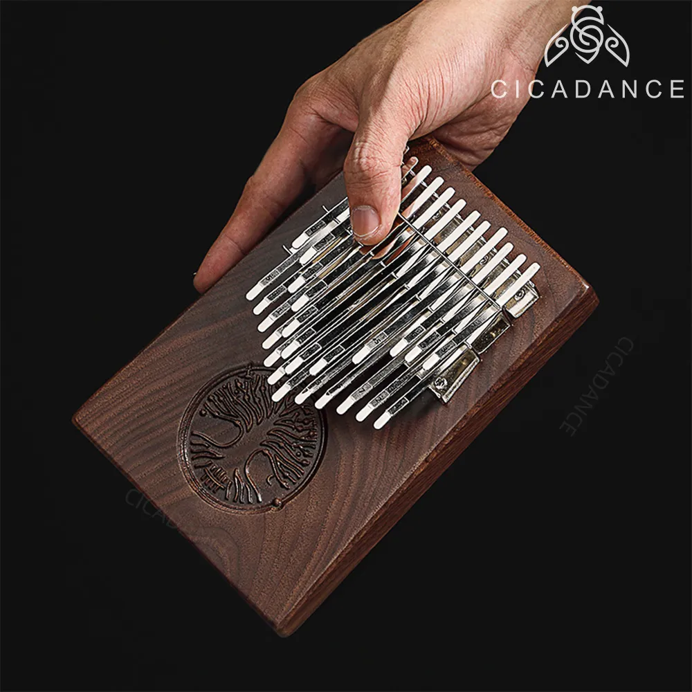 Professional 24 Key Kalimba Thumb Piano Double Layer Black Walnut ...