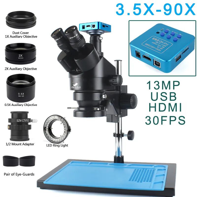 Wholesale 4K Simul Focal Trinocular Stereo Microscope, 7X 45X Zoom With ...