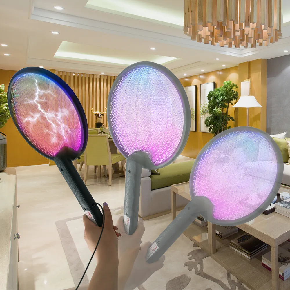 Rechargeable Bug Zapper Racket 3000 Volts Electric Mosquito Killer USB ...