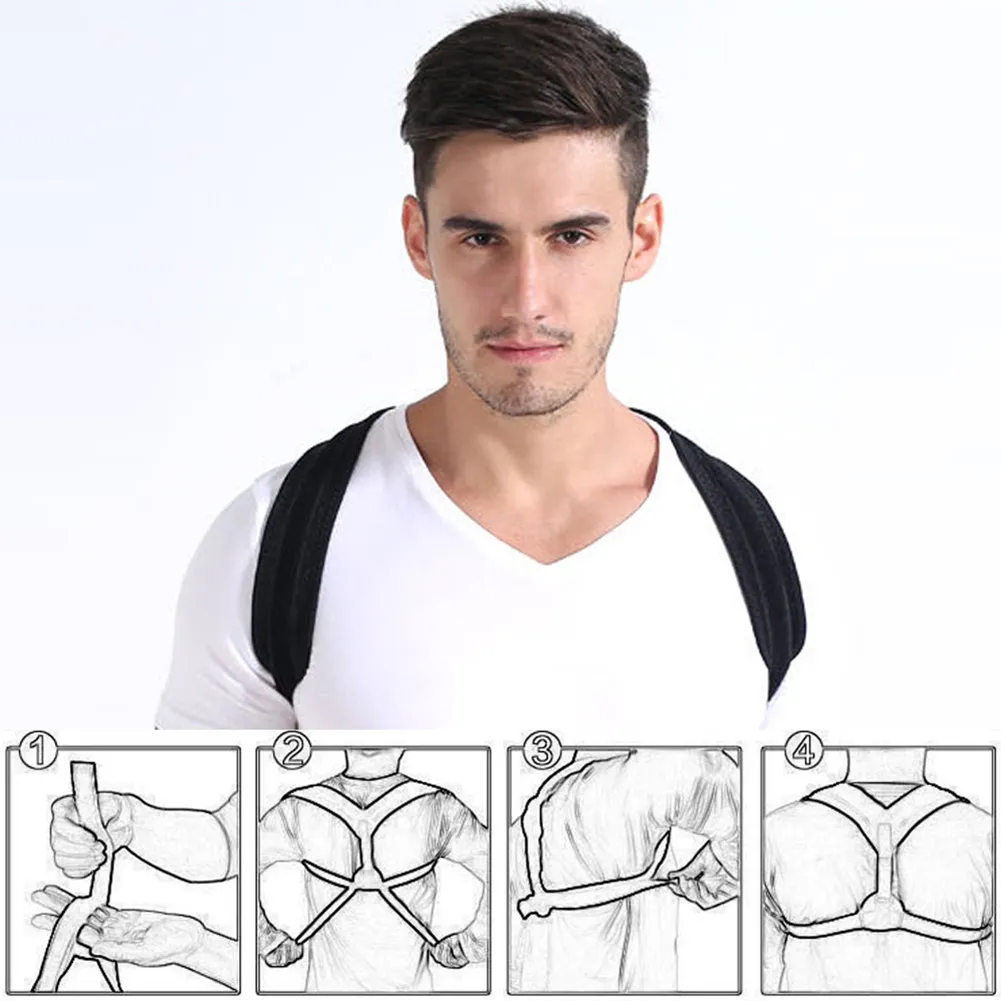 Adjustable Clavicle Back Posture Corrector Men Woemen Upper Back Brace Shoulder Lumbar Support ...