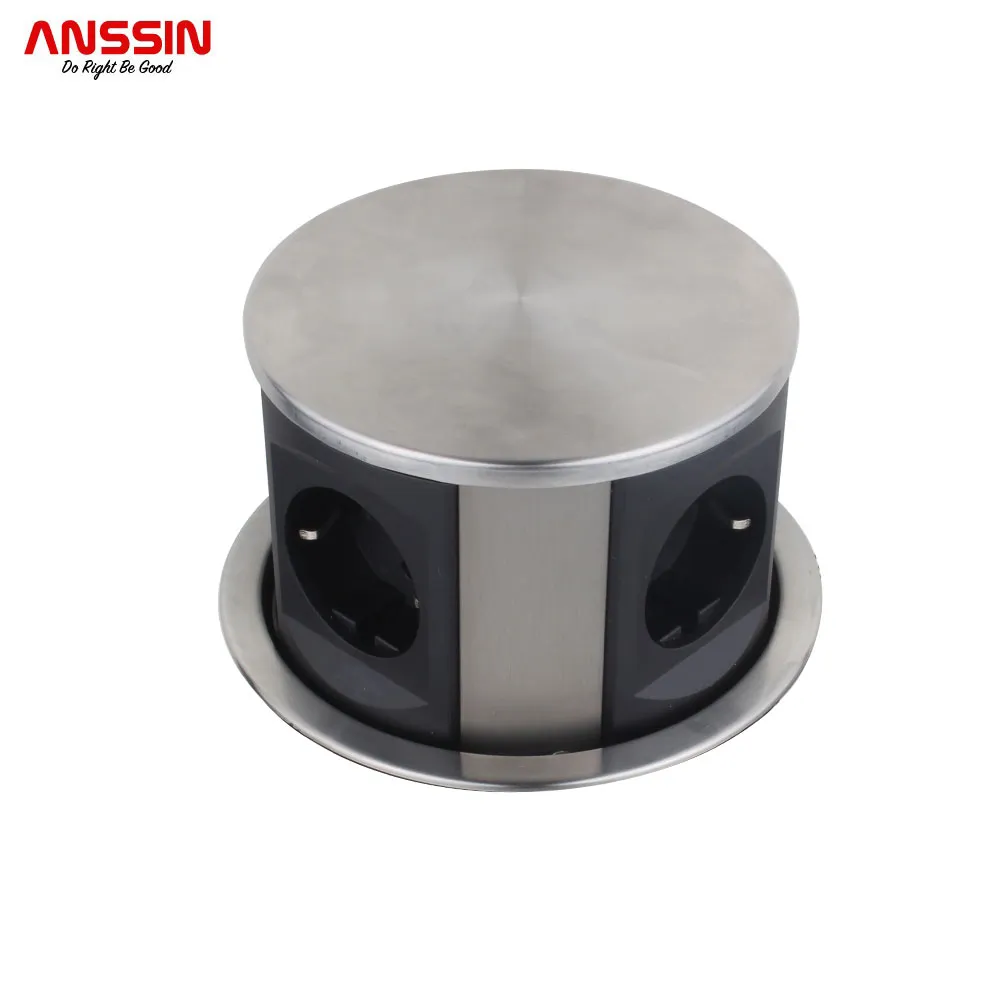 Pneumatic Pop-up Socket With 4 German Shockproof Outlets for Kitchen ...