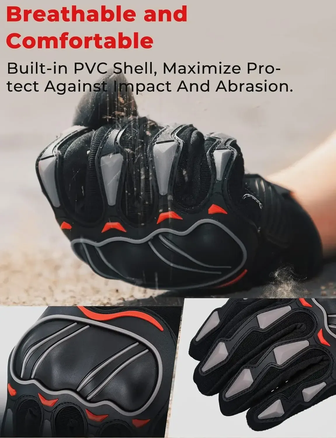 Hard Knuckle Motorcycle Gloves Summer Riding Gloves with Touchscreen ...