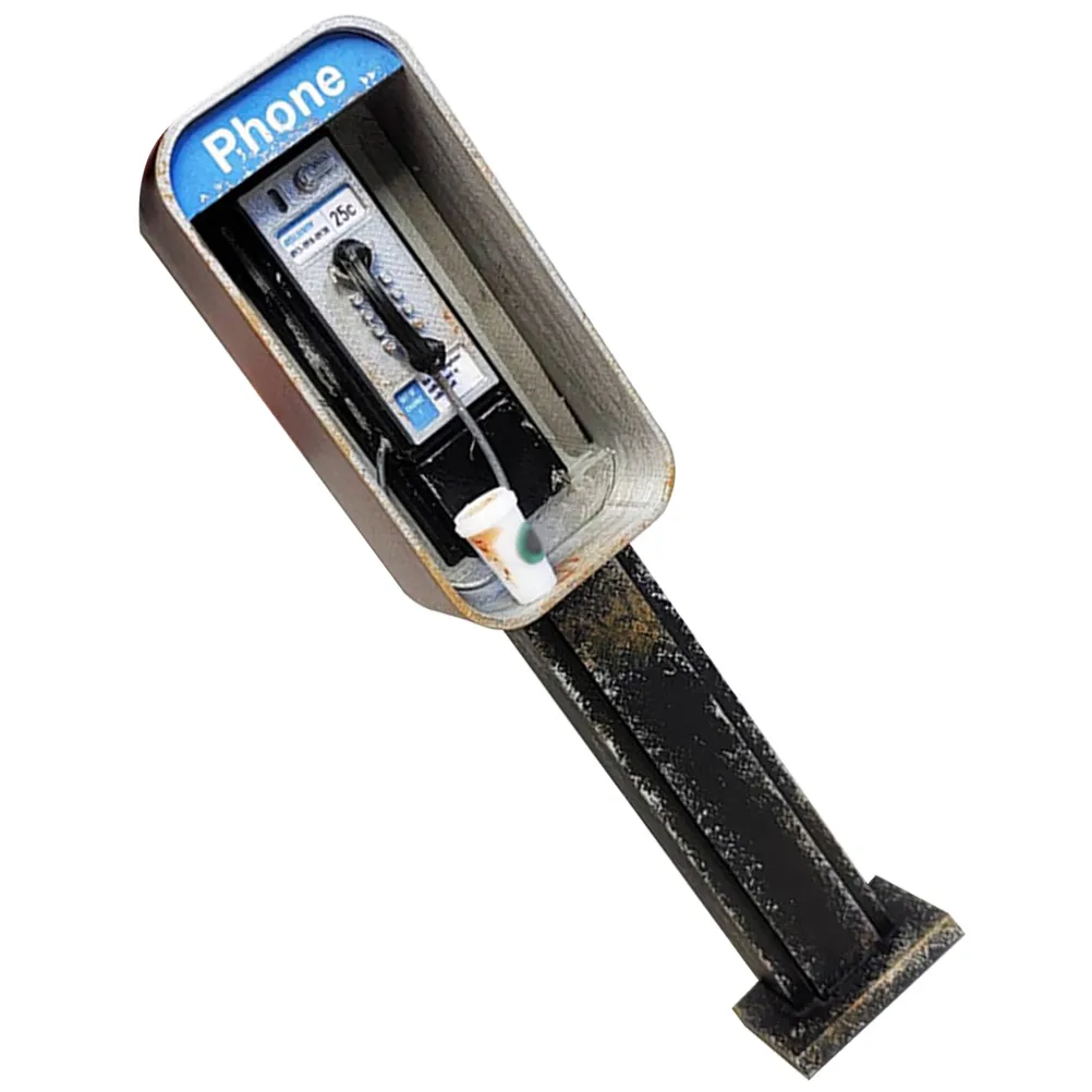 Dollhouse Pay Phone 1:12 Mini American Payphone 1950S Payphone Retro ...