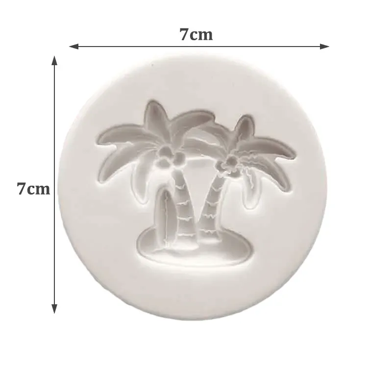 Summer Beach Coconut Tree Fondant Mold Silicone Chocolate Candy Cake ...