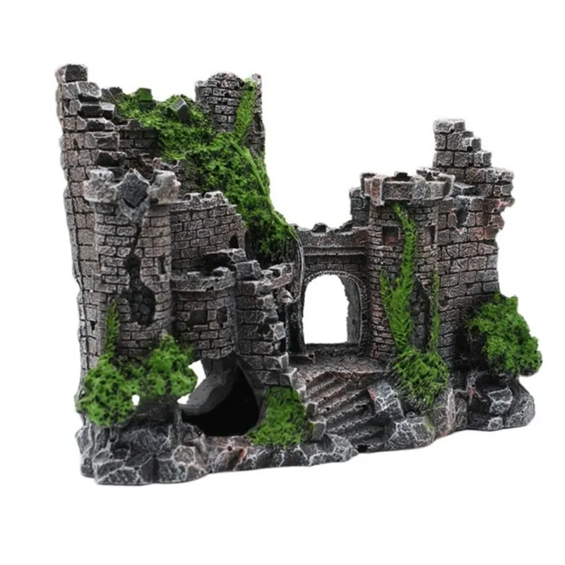 Realistic Resin Castle Aquarium Ornament - Fish Tank Landscape ...