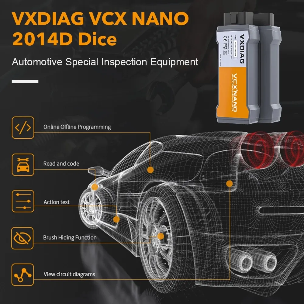 VXDIAG VCX NANO NX300 Car Diagnostic Tool for VOLVO 2014D Dice, Full ...